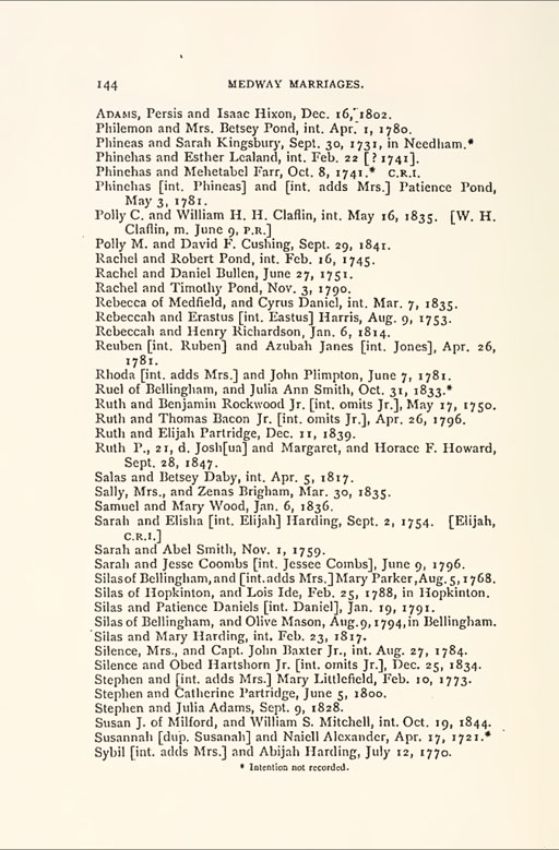 Documents: Medway, Massachusetts, Vital Records to 1850 Page 144 ... Documents: Medway, Massachusetts, Vital Records to 1850 Page 144 ...